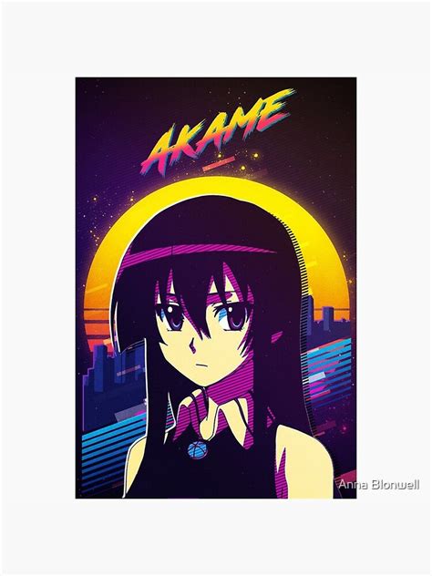 Akame Manga Vaporwave Waifu Akame Ga Kill Poster By Shindouart Redbubble