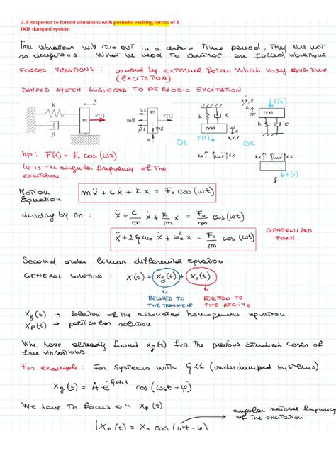23response To Forced Vibrations With Periodic Excitation Of 1 Dof Damped System Pdf
