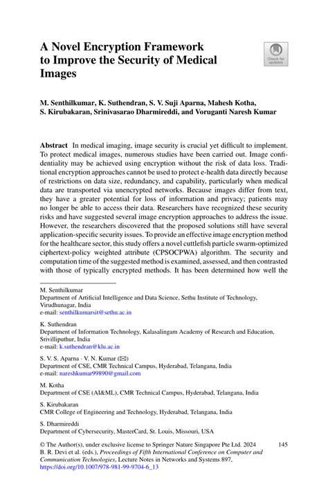 Pdf A Novel Encryption Framework To Improve The Security Of Medical