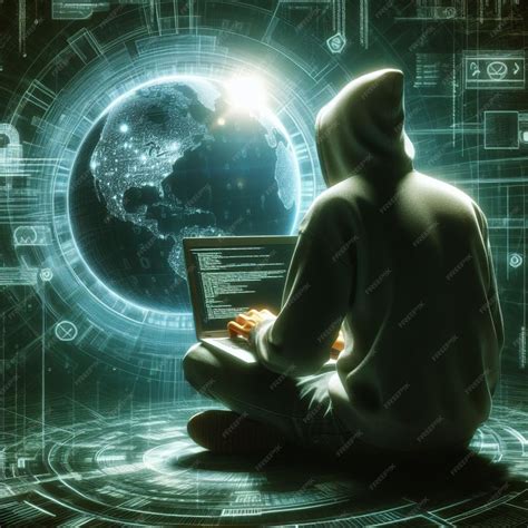 Premium Ai Image 3d Young Programmer Back View Works On Laptop With