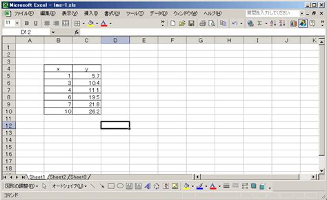 Excelを使った最小二乗法