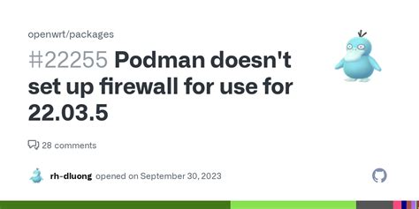 Podman Doesn T Set Up Firewall For Use For 22 03 5 Issue 22255