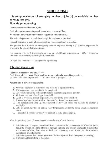 Operations Research18me735module 5 Sequencing Notespdf