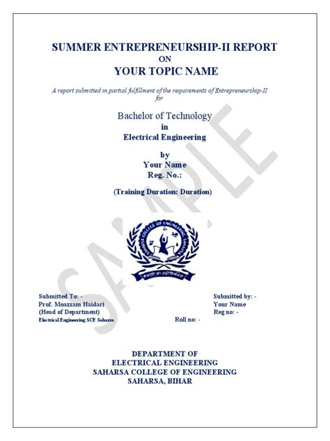 internship report front page pdf