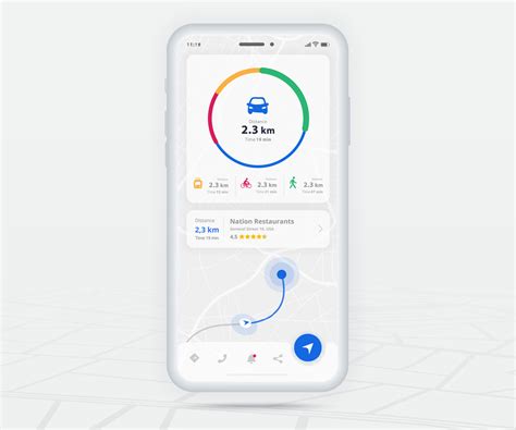 Map Gps Navigation App Ux Ui Concept Mobile Map Application