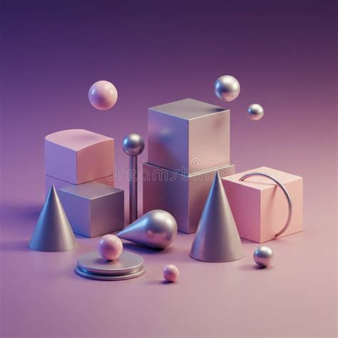 Geometric Digital Artwork Featuring A Collection Of Translucent Shapes