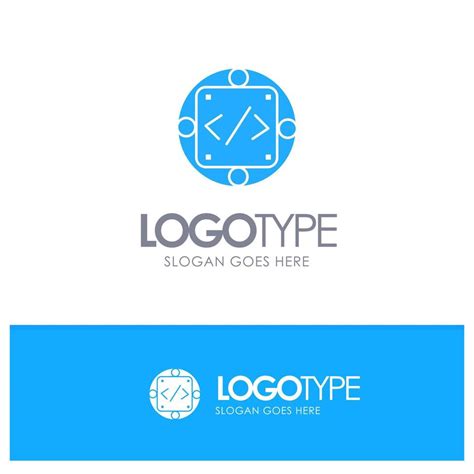 code custom implementation management product blue solid logo with
