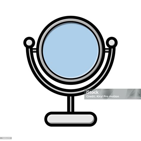 흰색 배경에 고립 된 아름다움과 메이크업을위한 바탕 화면 원형 거울의 아름다운 평면 아이콘 벡터 일러스트레이션 0명에 대한 스톡 벡터 아트 및 기타 이미지 Istock