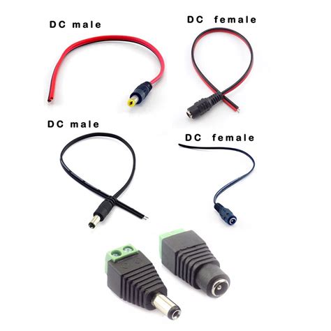 5 5mm 2 1mm Plug 12v Dc Power Supply Jack Male Female Connector Wire Adapter Cable For Cctv