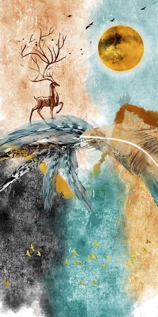 추상 현관 선 음영 기하학 황금 배경 현대 미술 벽의 패션 프리미엄 사진