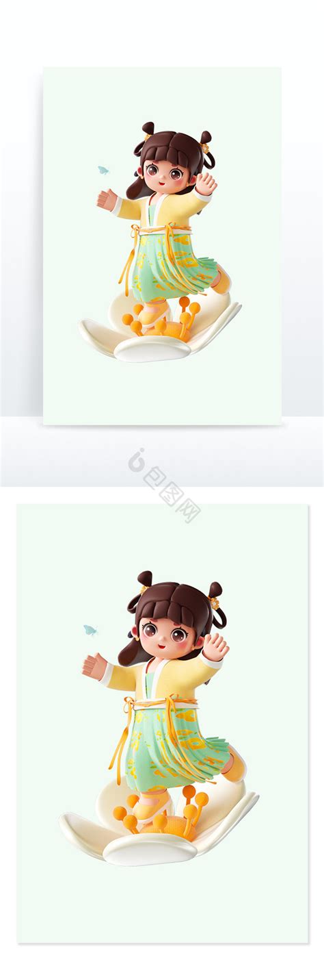 【春季春天3d汉服女孩人物套图】图片下载 包图网