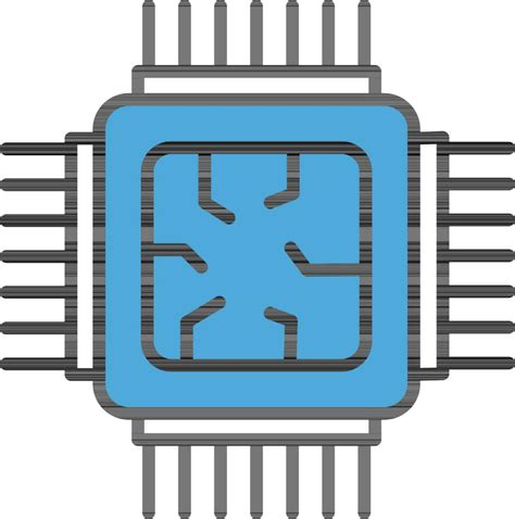 Processor Chip Icon In Blue Color Vector Art At Vecteezy