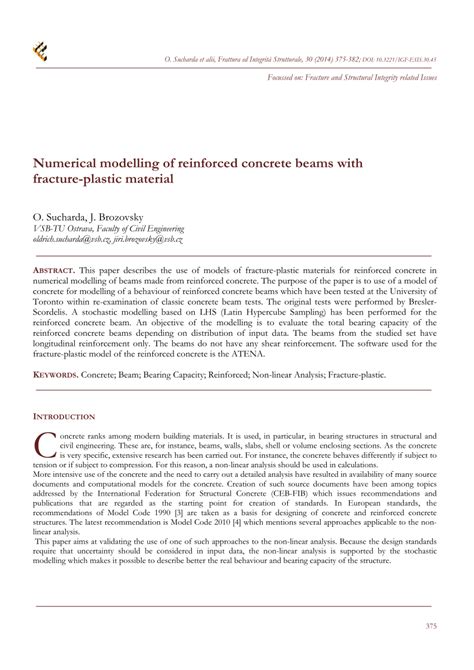 Pdf Numerical Modelling Of Reinforced Concrete Beams With Fracture Plastic Material