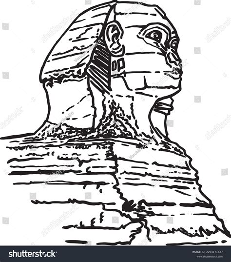 Graphical Hand Drawn Sketch Sphinx Isolated Stock Vector Royalty Free 2294171637 Shutterstock