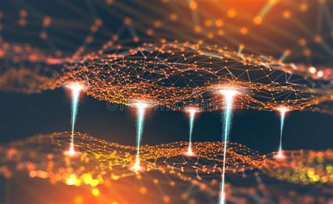 Global Network Blockchain 3d Illustration Neural Networks And