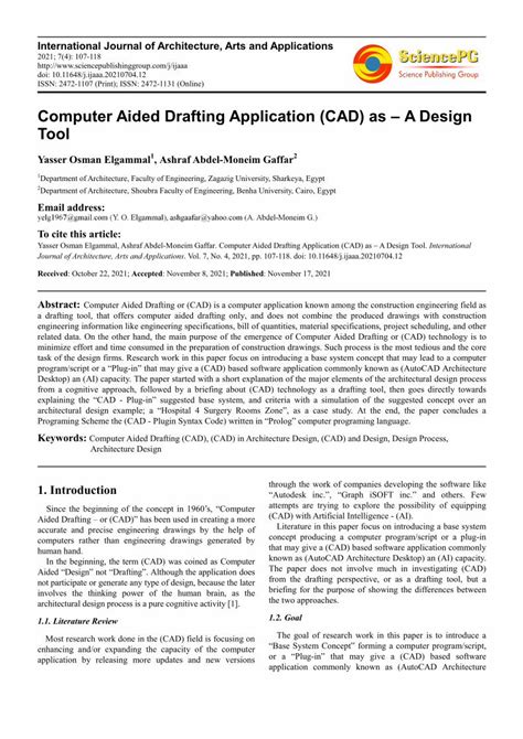 Pdf Computer Aided Drafting Application Cad As A Design Tool Dokumentips