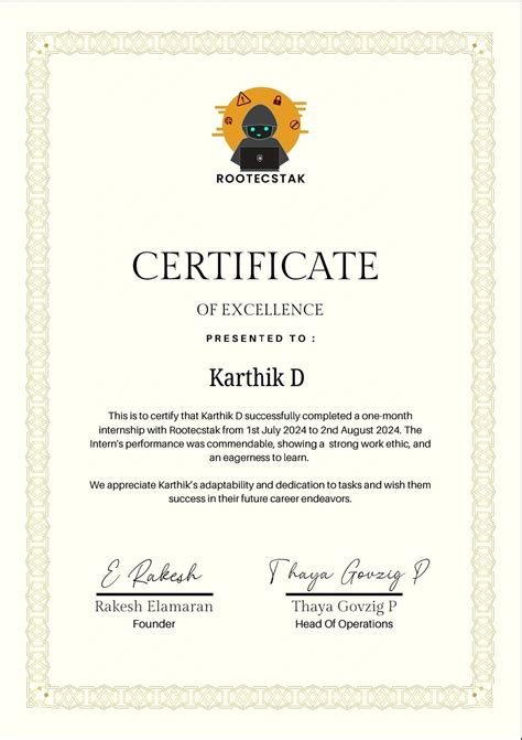 Karthik D On Linkedin Cybersecurity Internship Rootecstak Professionaldevelopment