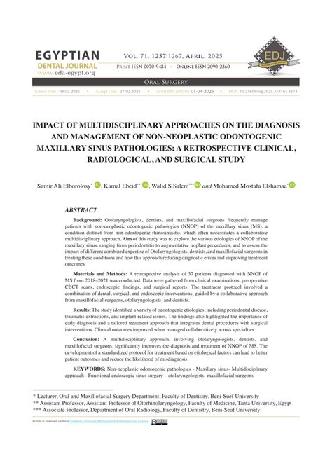Pdf Impact Of Multidisciplinary Approaches On The Diagnosis And Management Of Non Neoplastic