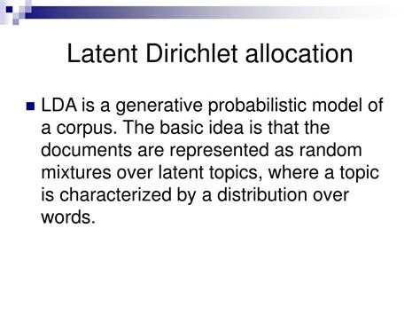 Ppt Latent Dirichlet Allocation A Generative Model For Text Powerpoint Presentation Id1287232