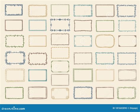 Doodle Framework With Curved Borders Vector 102748026