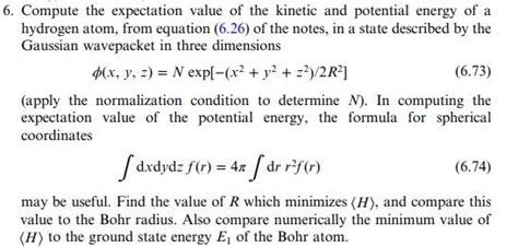 Solved Compute The Expectation Value Of The Kinetic And