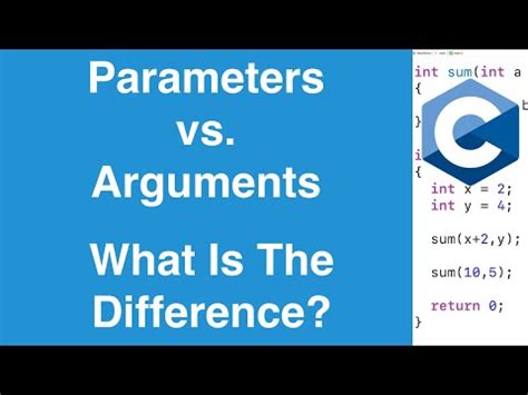 Function Parameters VS Arguments C Programming Tutorial YouTube