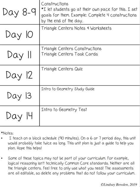 Intro To Geometry Unit Geometry Unit 1 Lindsay Bowden