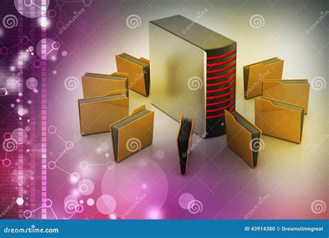 Server With File Folder Stock Illustration Illustration Of