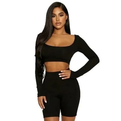 Naked Wardrobe Shorts Naked Wardrobe Womens Black Snatched Ribbed