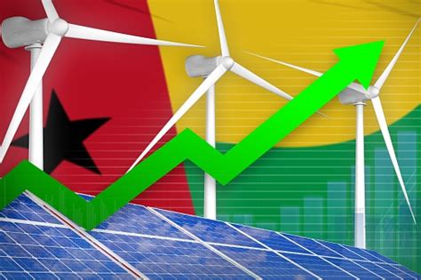 기니 비사우 태양과 풍력 에너지 상승 차트 화살표 업 재생 자연 에너지 산업 그림 3d 일러스트레이션 0명에 대한 스톡 사진 및 기타 이미지 Istock