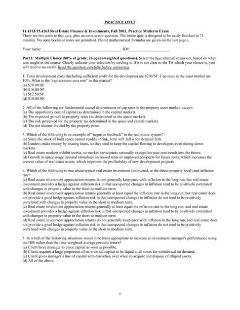 2003 Practice Midterm Exam