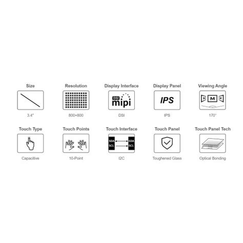 Buy 3 4inch Dsi Round Touch Display 800 × 800 Ips 10 Point Touch Online In India At