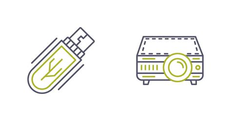 Usb Drive And Projector Icon 32554533 Vector Art At Vecteezy