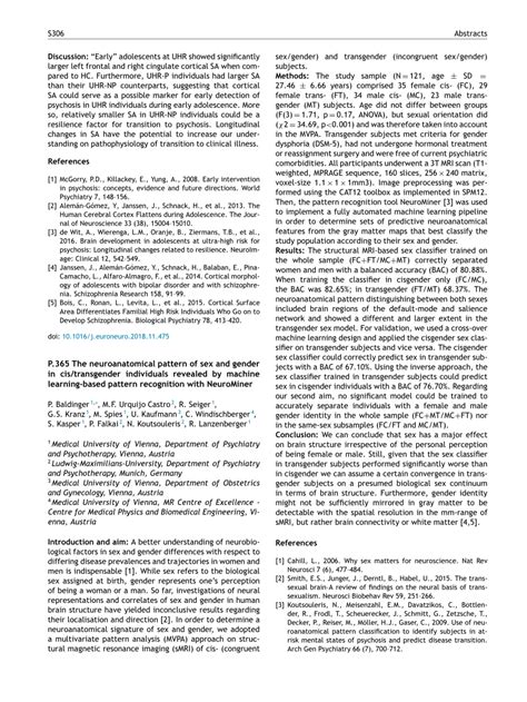 PDF The Neuroanatomical Pattern Of Sex And Gender In Cis Transgender Individuals Revealed By