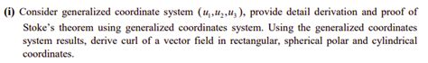 Solved I Consider Generalized Coordinate System U