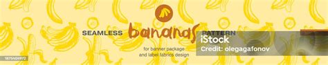 Vector Banana Seamless Pattern For Tropical Banner Design Banana
