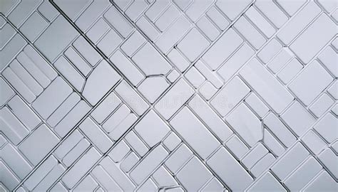 Futuristic White Wall High Tech 3d Render Of Diamond Tile Pattern Stock