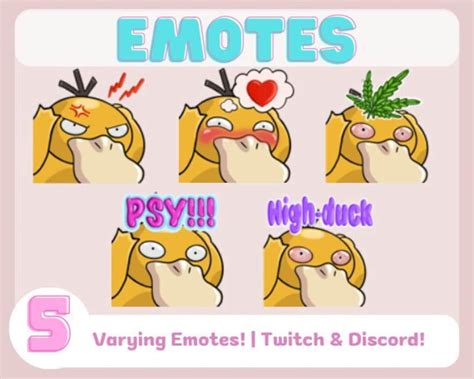 5 Psyduck Twitch Emotes Cute Twitch Emotes Chibi Emotes Pokemon Emotes Etsy