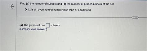 Solved Find A ﻿the Number Of Subsets And B ﻿the Number