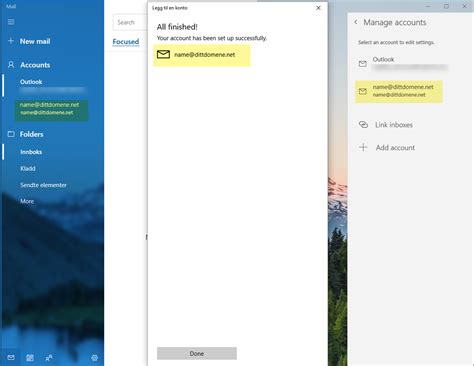 setup email account in windows 10 mail pro isp