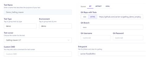 Configure Gatling Backend Test In Carrier Carrier