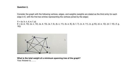 solved consider the graph with the following vertices