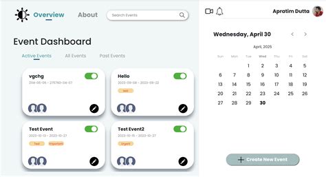 Event Manager Dashboard Devpost