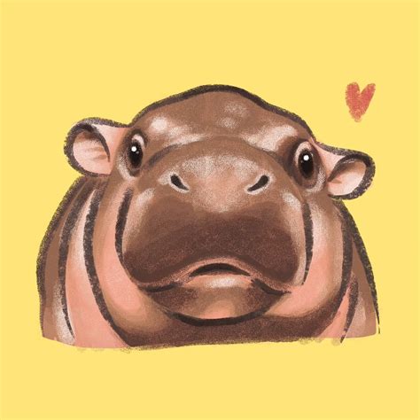 Aditi On Instagram Blessing Your Feed With Moo Deng 🦛💝 First Digital Art Post Lesgooooo