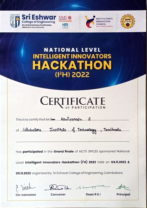 Hackathon Innovation Techevent Kaviyarasu S
