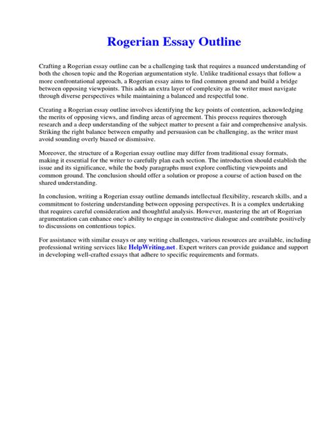 Rogerian Essay Outline Pdf