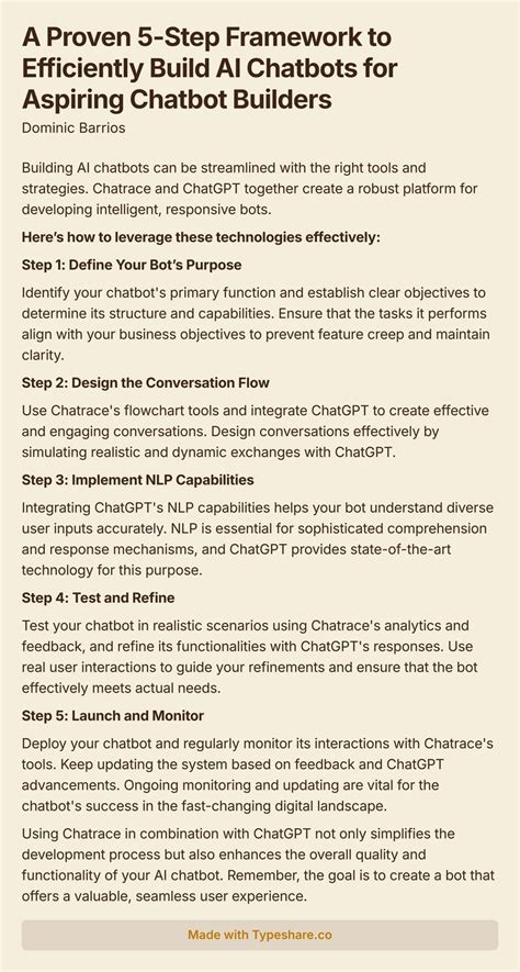 Dominic Barrios On Linkedin A Proven 5 Step Framework To Efficiently Build Ai Chatbots For
