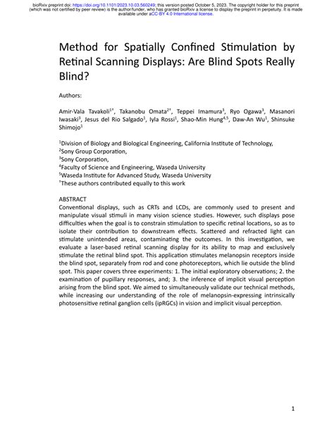 Pdf Method For Spatially Confined Stimulation By Retinal Scanning Displays Are Blind Spots