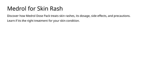 Medrol For Skin Rash Medsis