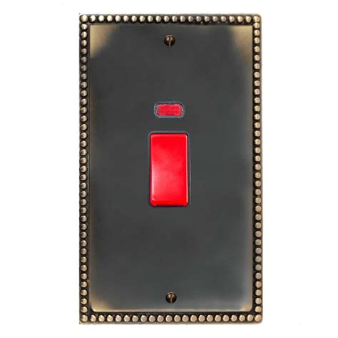 Regency Vertical Cooker Switch Dark Antique Relief Broughtons Lighting Ironmongery